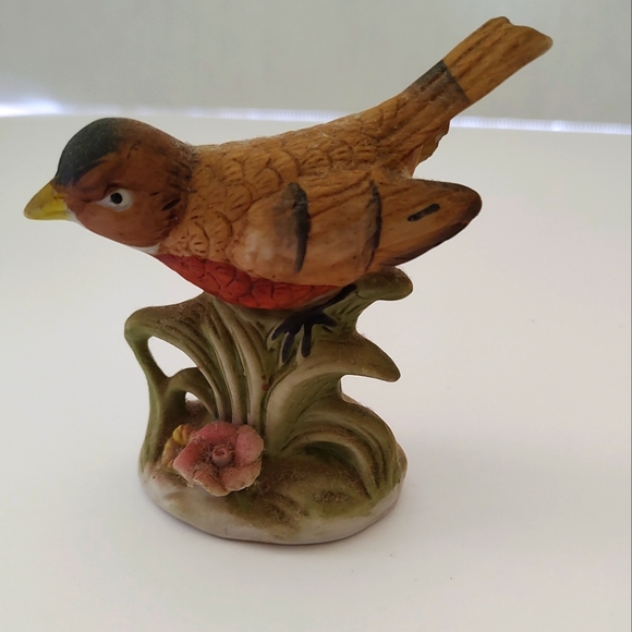 Accents | Vintage Standing Robin Bird Ceramic Brown W Red Figurine 4 ...